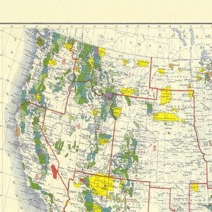1936, United States Forest Service Map, National Forest Map W ...