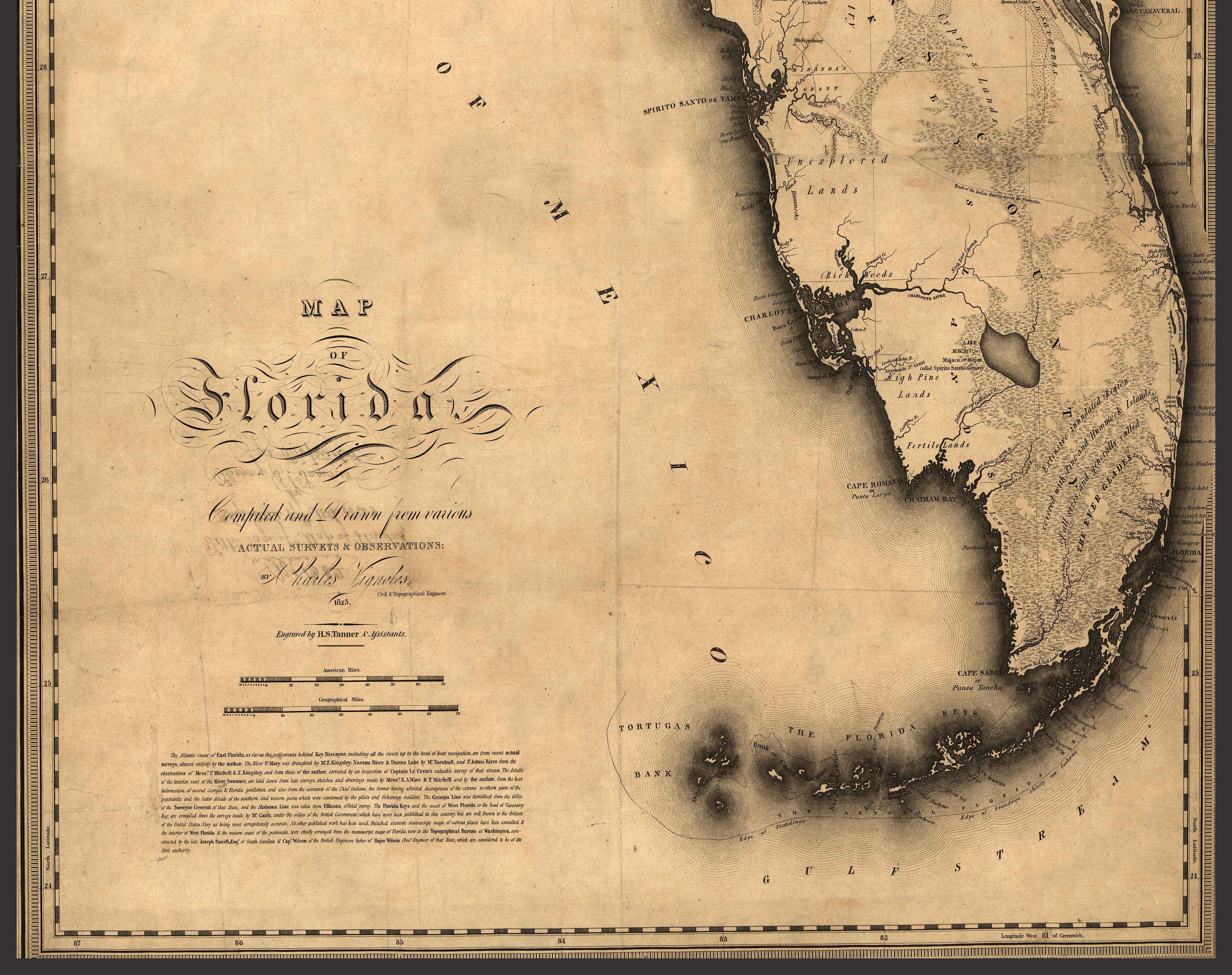 1823 Florida Map Vintage Florida Map Antique Florida Map - Etsy