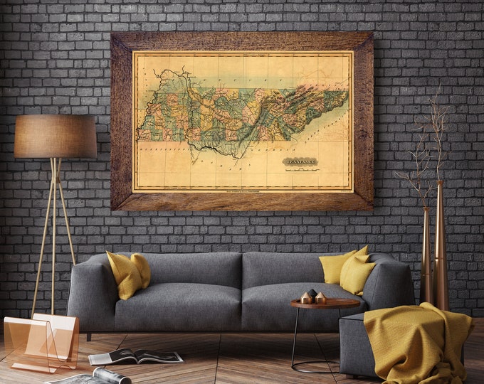 1826, Tennessee, Tennessee Map, Old Tennessee Map, Produced From ...