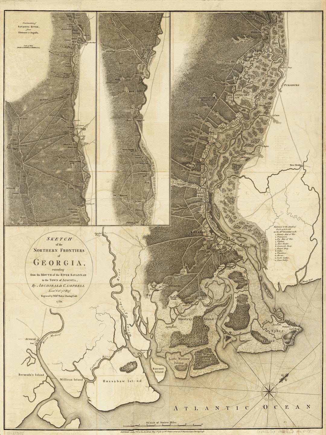 1780, Savannah Map, Georgia Map, Old Savannah Map, Augusta Georgia ...