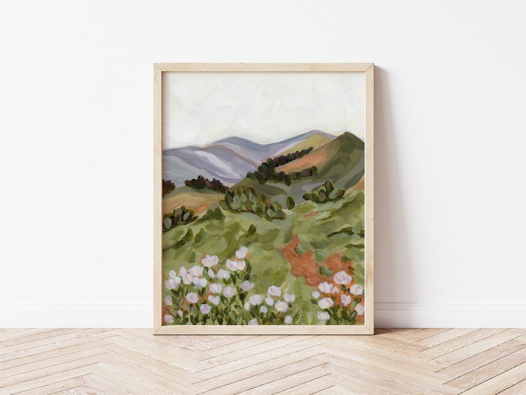 Flower Valley | Landscape Painting | Art Print | Landscape Wall Art ...