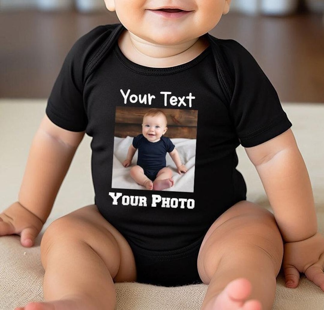 Custom Photo Baby Bodysuit, Your Photo Here Baby Onesie®, Custom Text ...