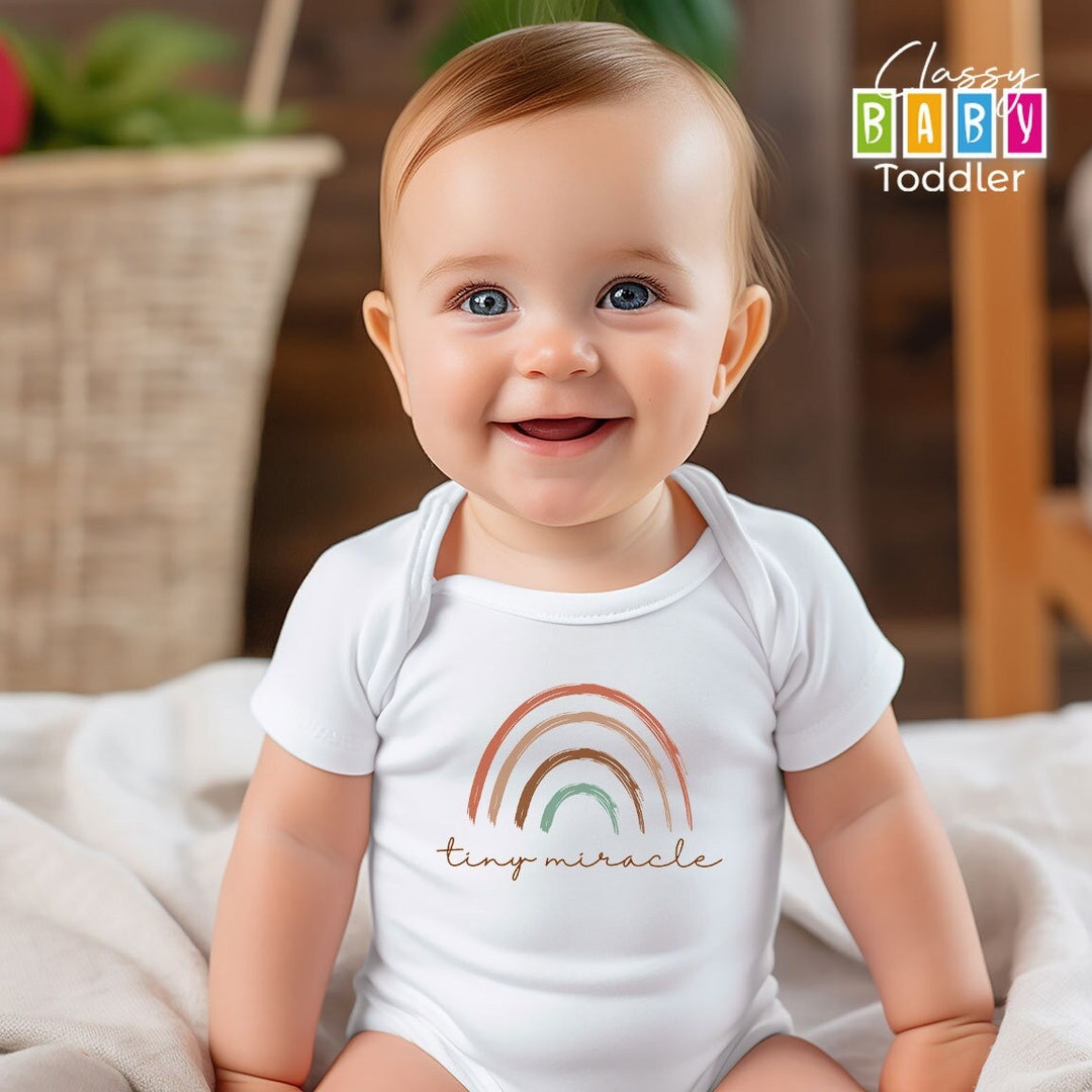 Tiny Miracle Rainbow Onesie®, Baby Birth Announcement, Baby Bodysuit ...