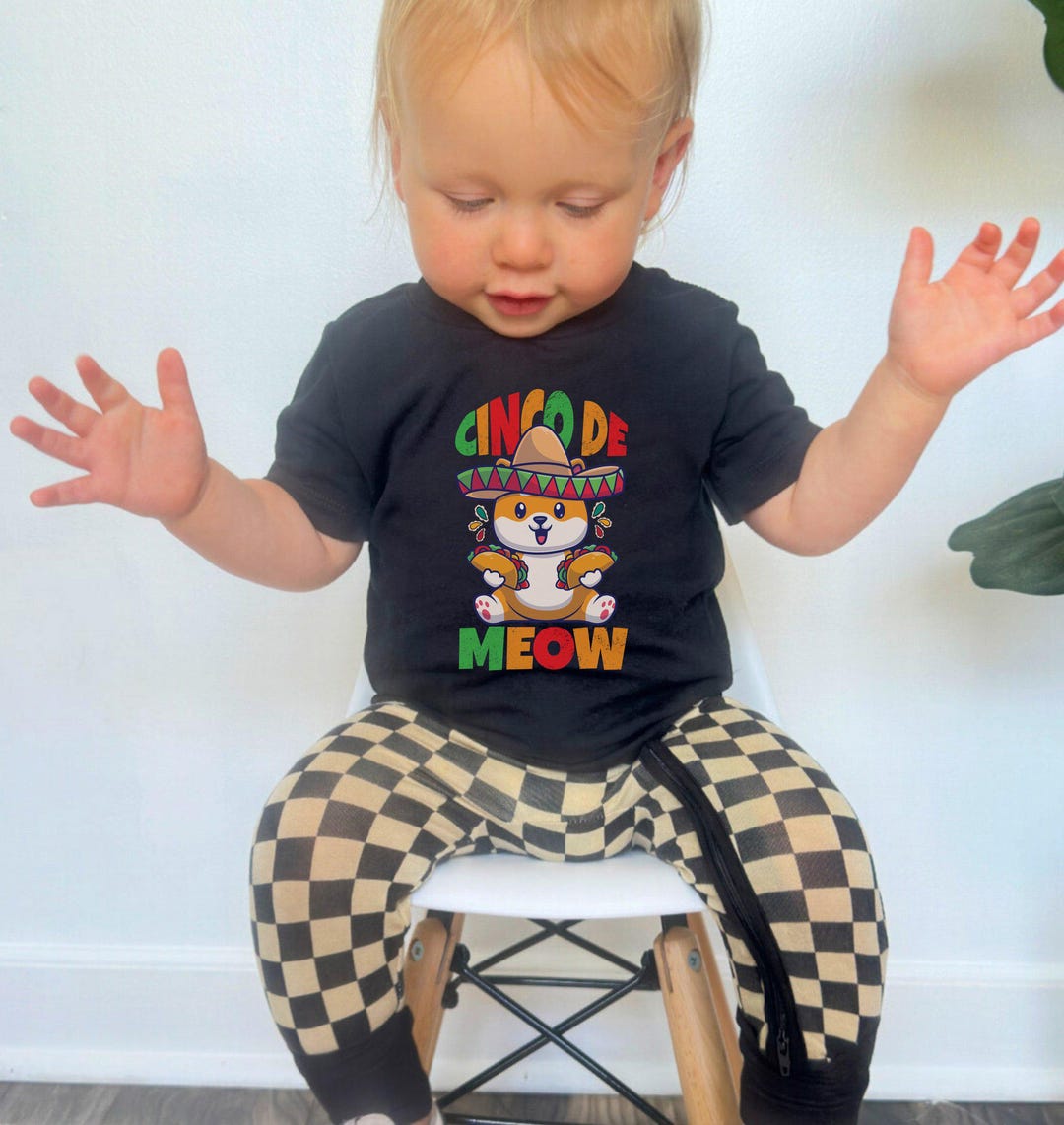 Cinco De Meow Toddler Shirt, Funny Cat Taco Kids Shirt, Youth Cinco De ...
