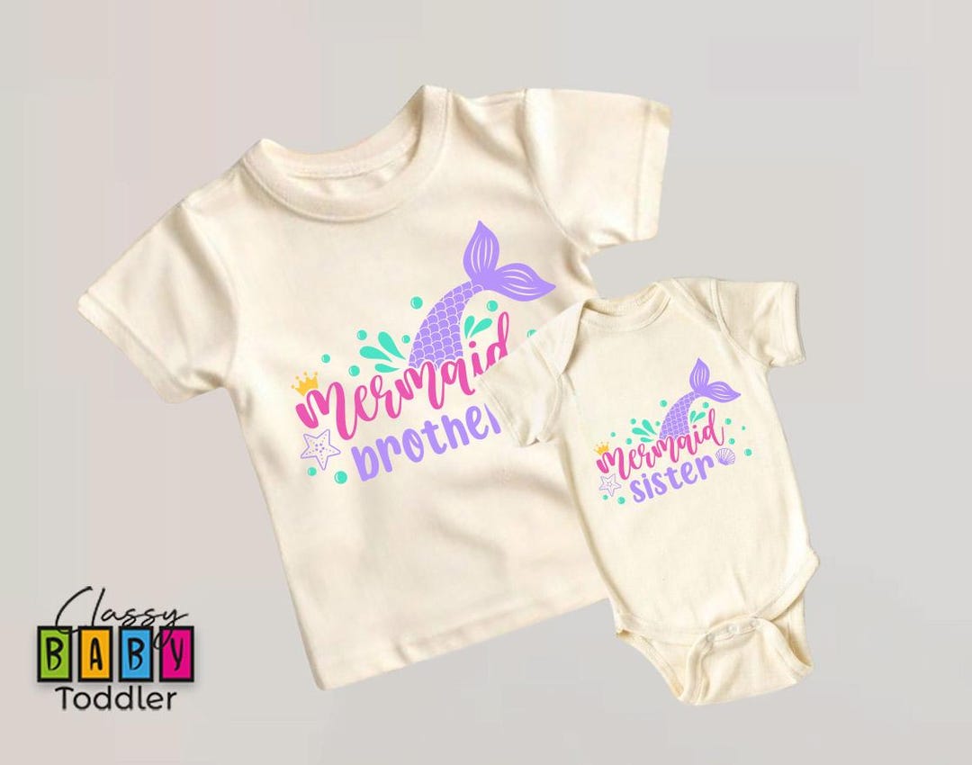 Custom Mermaid Baby Onesies®, Family Matching Mermaid Shirt, Mermaid ...