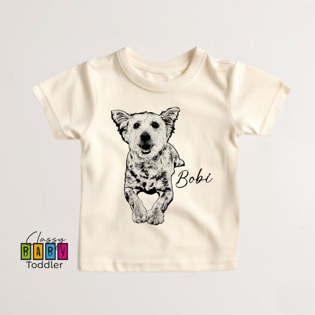 Custom Pet Photo and Name Kids T Shirts, Personalized Pet Portrait ...