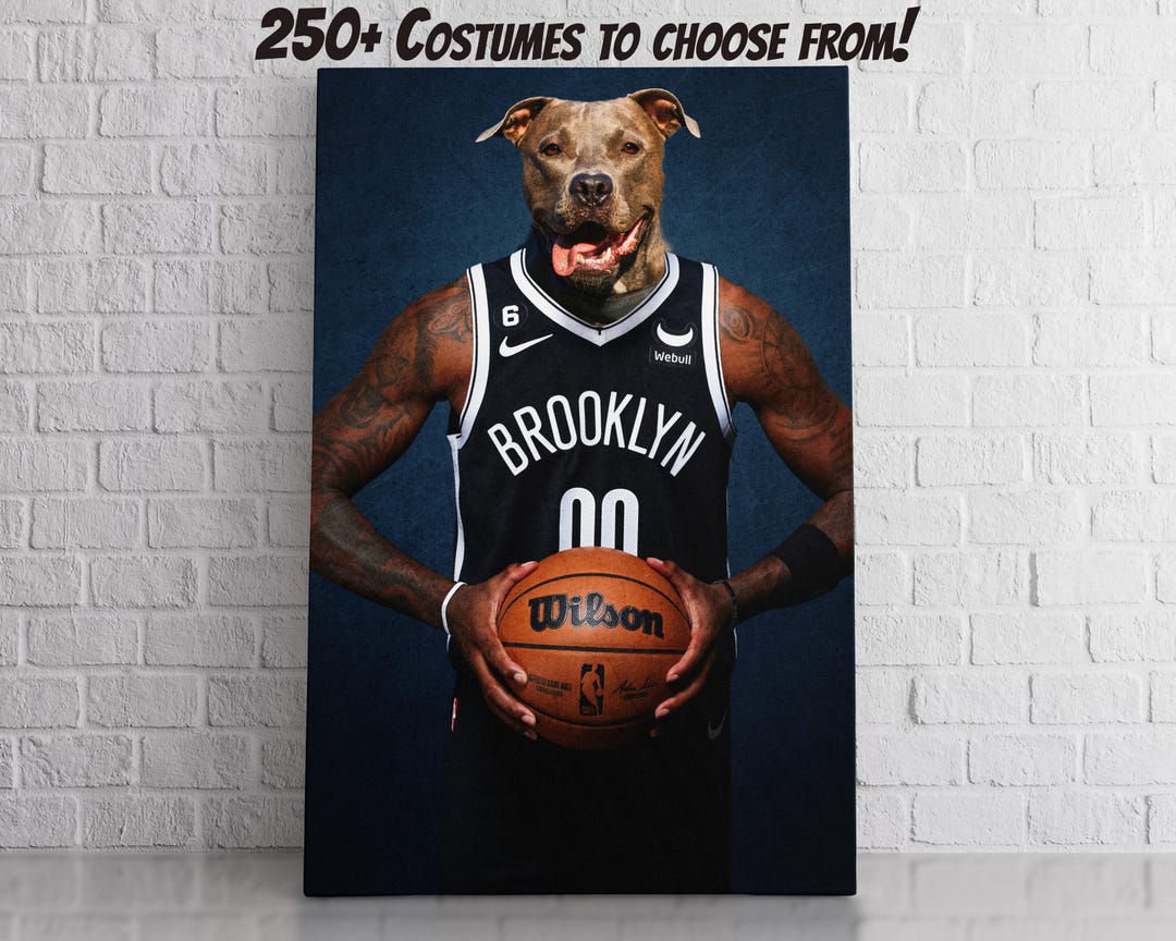 Custom Basketball Pet Portrait: Funny Dog Lover Gift (digital or Canvas ...