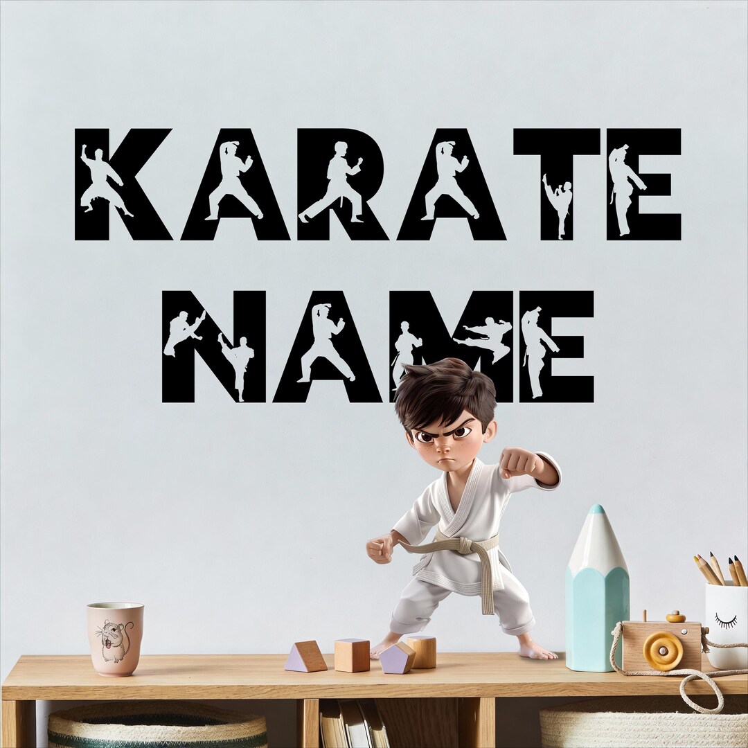 Custom Karate Name Wall Decal for Kids, Custom Wall Sticker for Kids ...