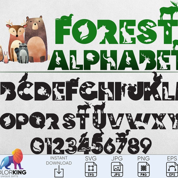 Woodland Animals Letters Svg - Etsy