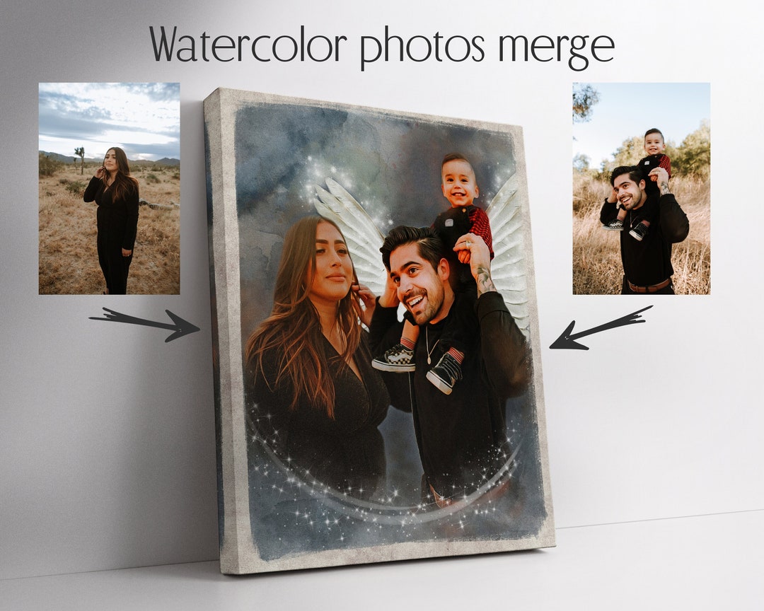 Custom Couple Painting | Merge Photos Into Portrait | Add Passed Loved ...