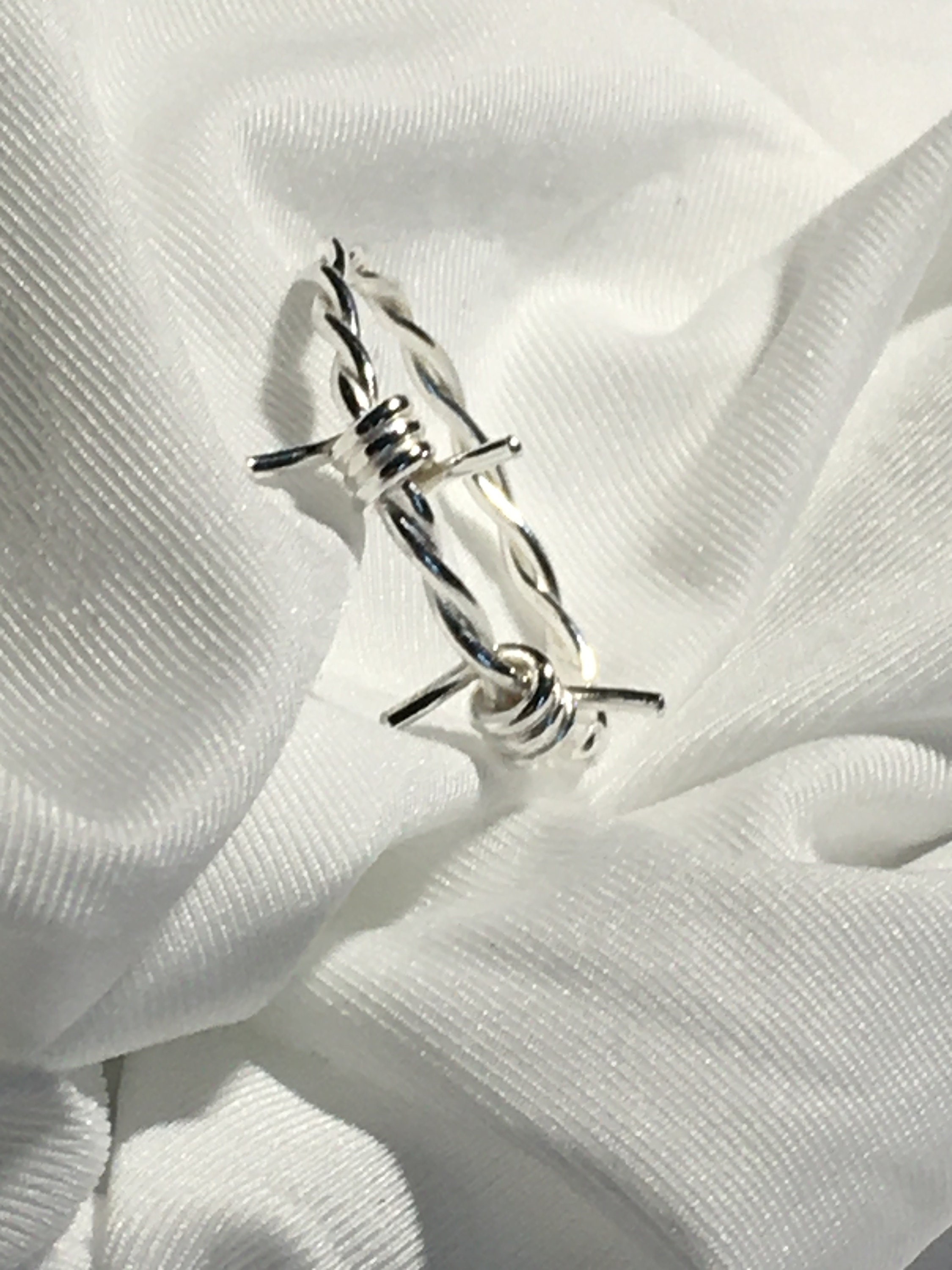 Sterling Silver Dainty Double Barb Barbed Wire Ring. | Etsy UK