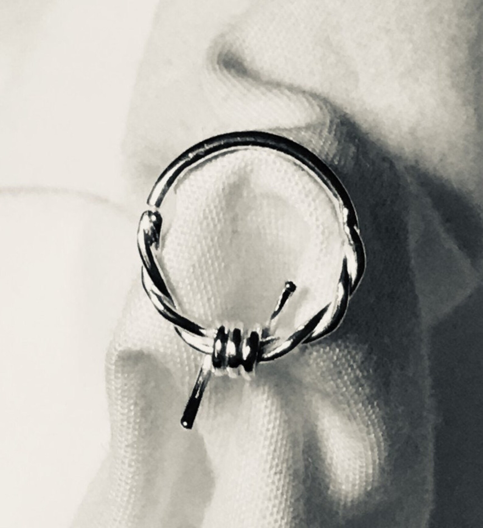 Barbed Wire Helix Ring Barb Wire Helix Hoop Carilage Ring - Etsy
