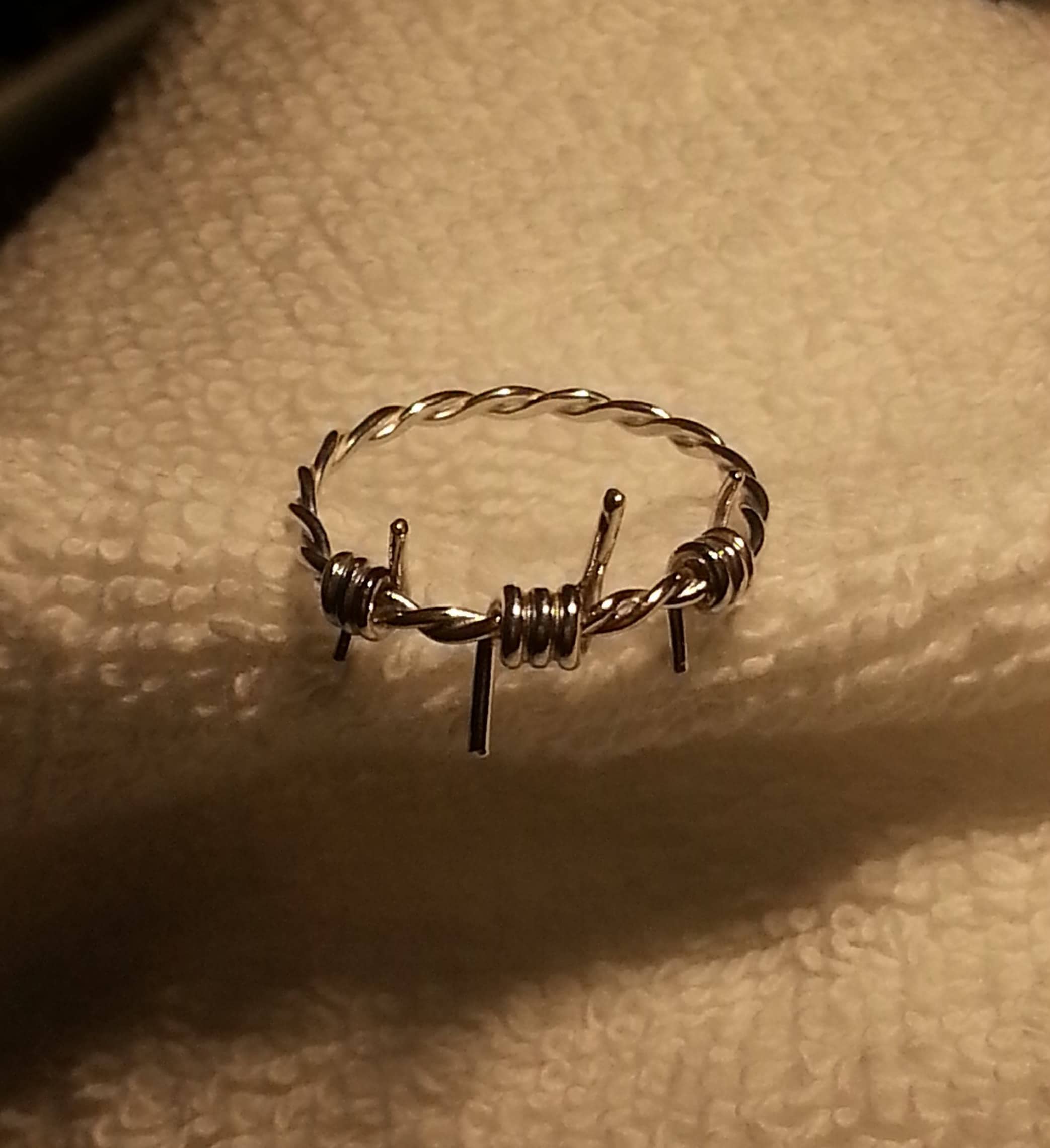 Sterling Silver Dainty Barbed Wire Ring Triple Barb. - Etsy