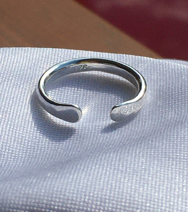 Sterling Silver Adjustable Toe / Pinky Ring Hammered Finish | Etsy