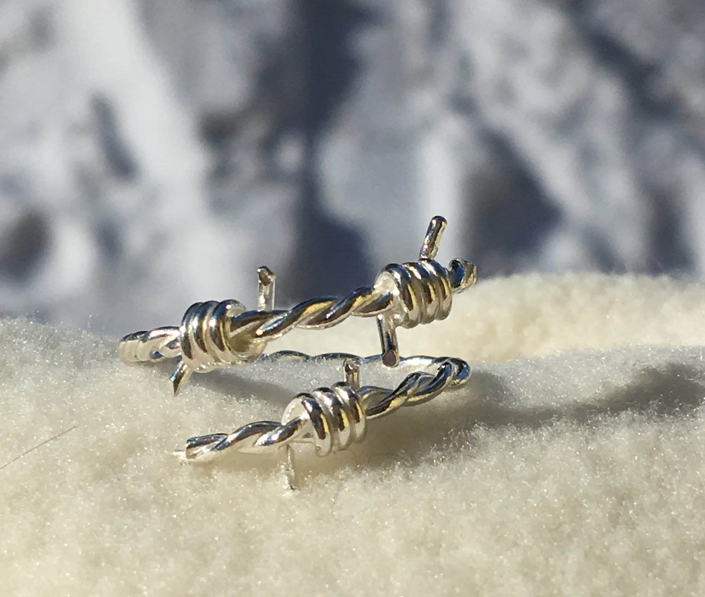 Sterling Silver Coiled Barbed Wire Ring Adjustable Three | Etsy