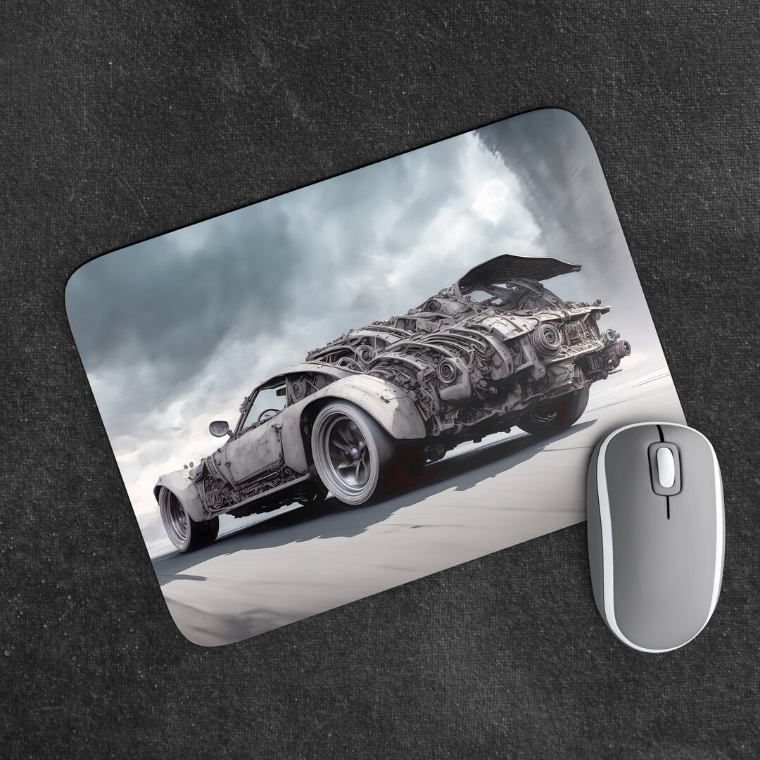 Super Car Mouse Pad Sci-fi Art Square Mousepad Futuristic Auto Decert ...
