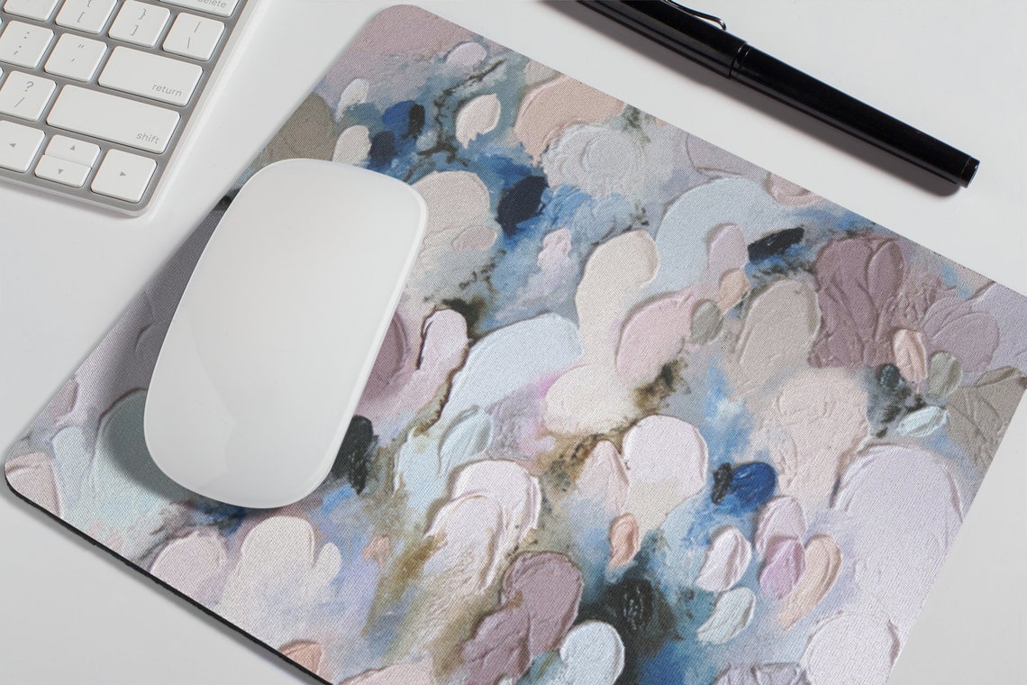 Mouse Pad Oil Paint Table Mat Office Decor Mouse Pad Pastel Pink ...