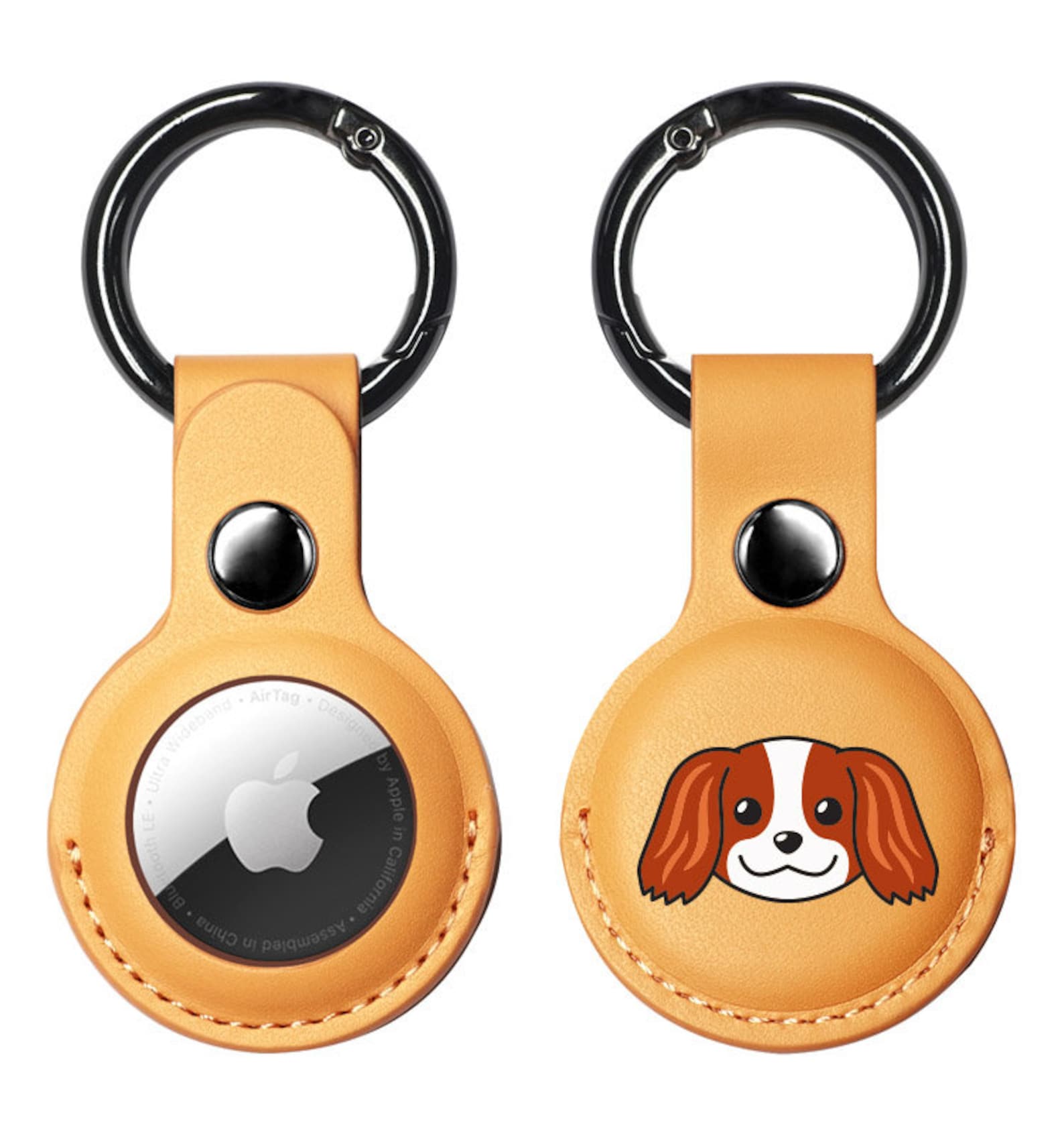 Dog Airtag Holder Vegan Leather Airtag Keychain Puppy No - Etsy
