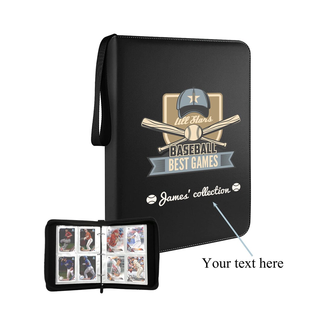 Personalized 4 Pocket Baseball Cards Binder, Custom 400 Double Sided ...