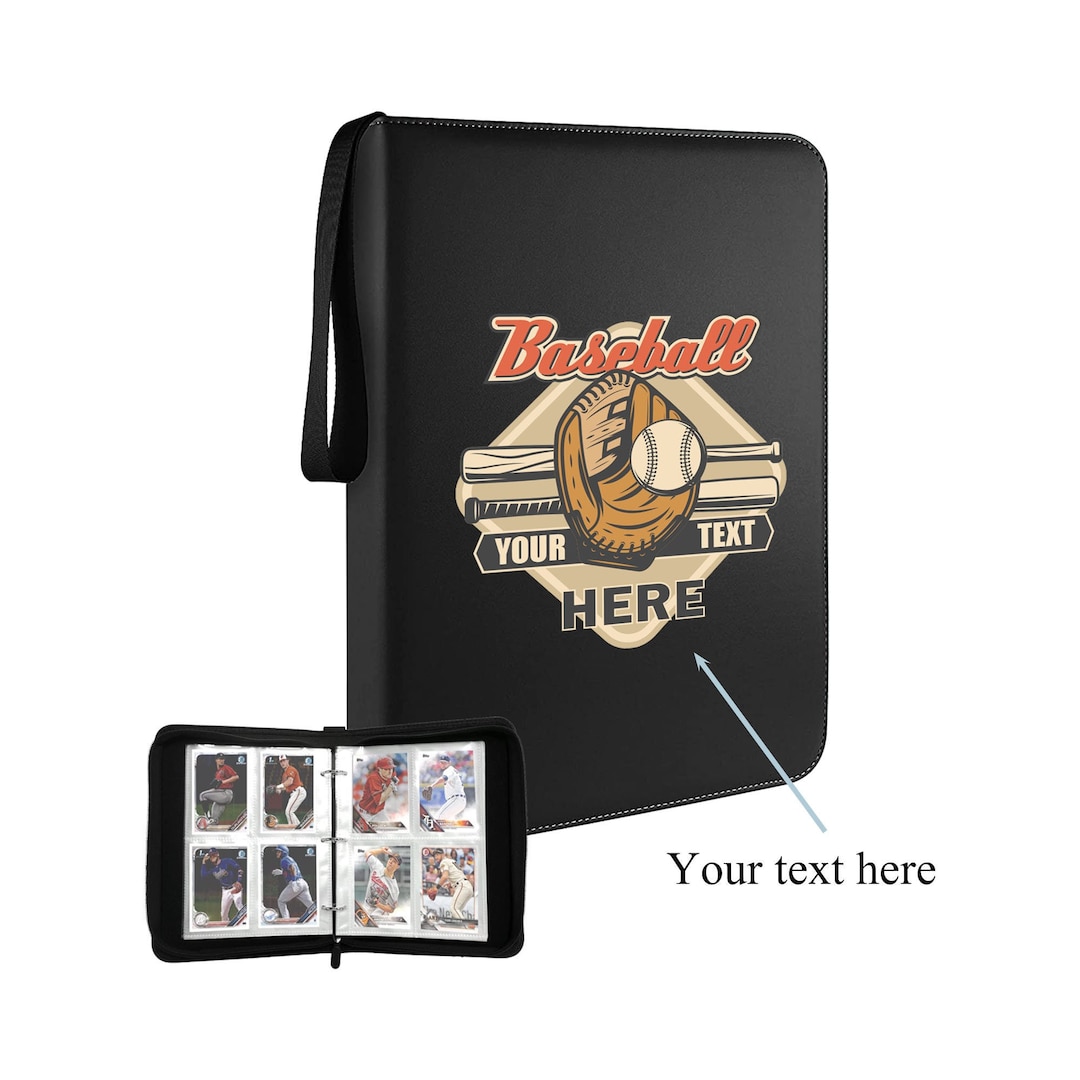 Personalized 4 Pocket Baseball Cards Binder, Custom 400 Double Sided ...
