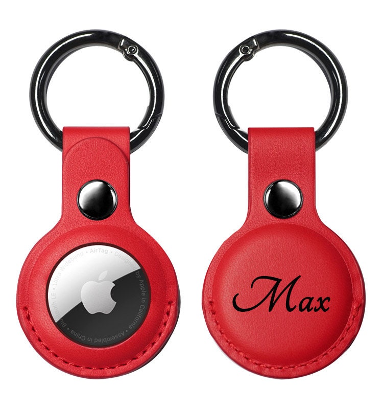 Custom Vegan Leather AirTag Case, Personalized AirTag Holder ...