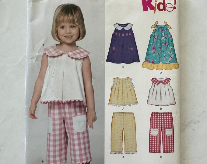 2009 New Look Kids! Sewing Pattern 6905 Toddler Top Dress Capri Size A ...