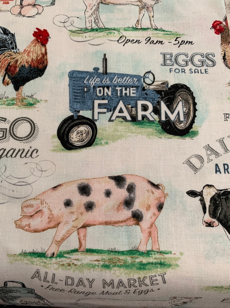 1 Yard _ Dairy Farm Fabric _ 100% Cotton _ Amazing Print Cows - Etsy