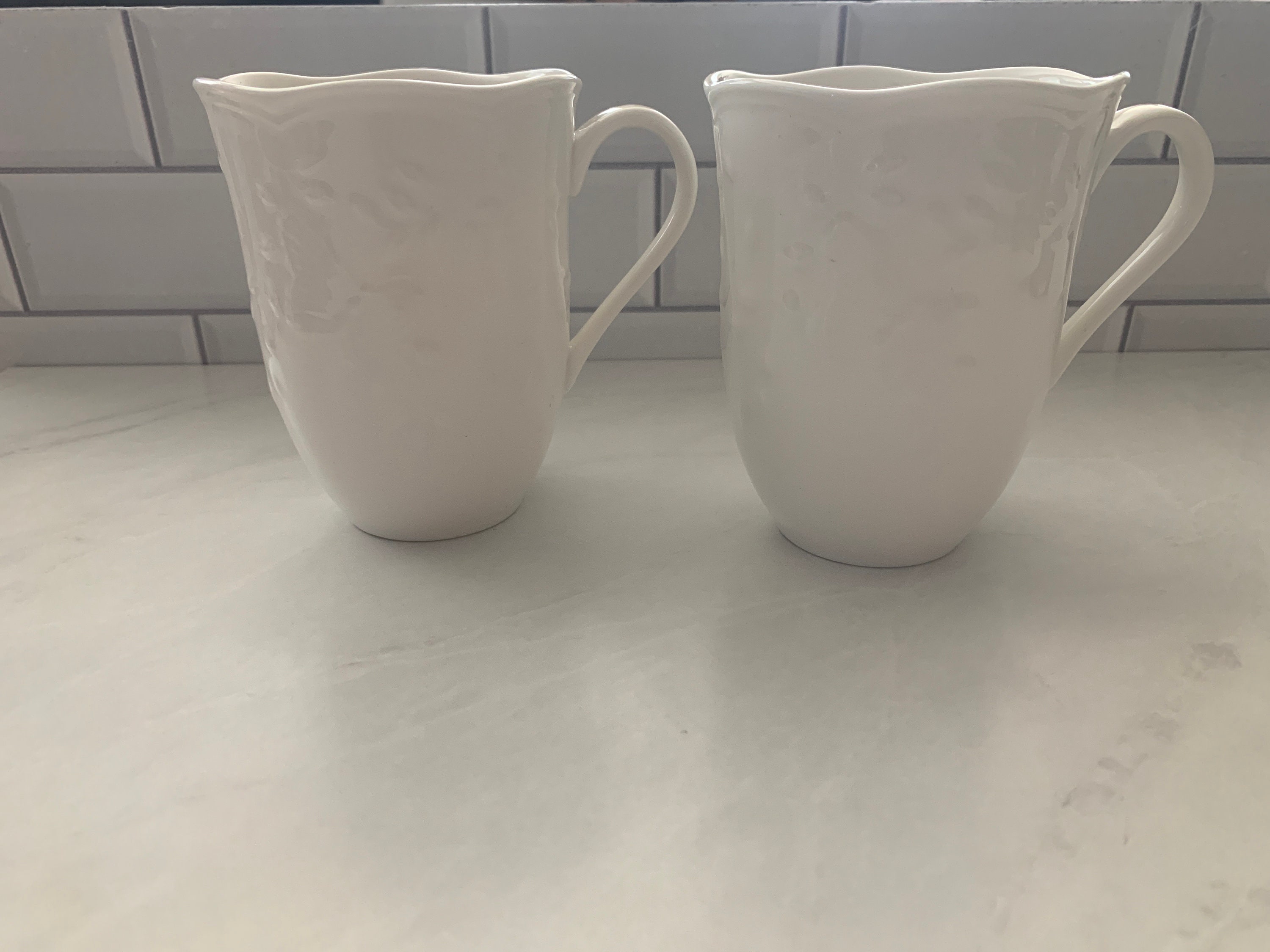 Vintage Lenox Butterfly Meadow Cloud Mugs _ You Get 2 White Embossed ...