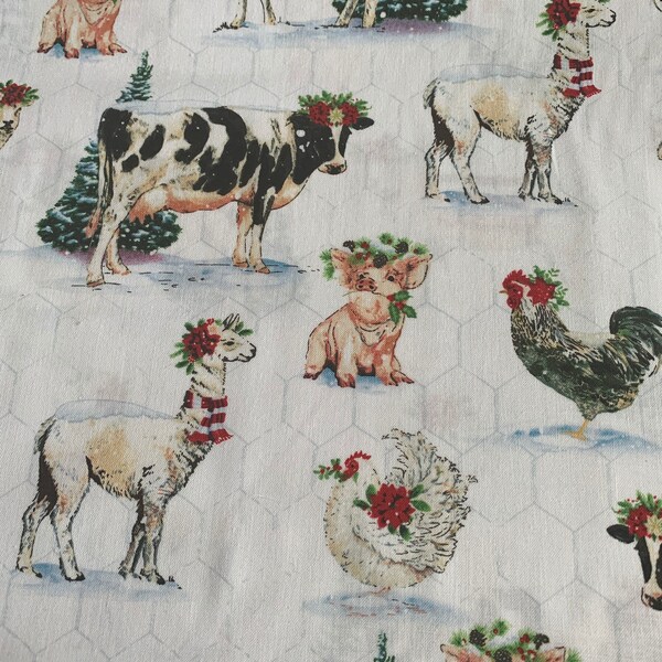 Christmas Cows Fabric - Etsy