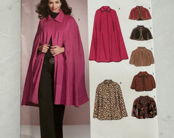 New Look Easy Sewing Pattern 6537 _ Size A: XS XL Misses Capes Cover ...