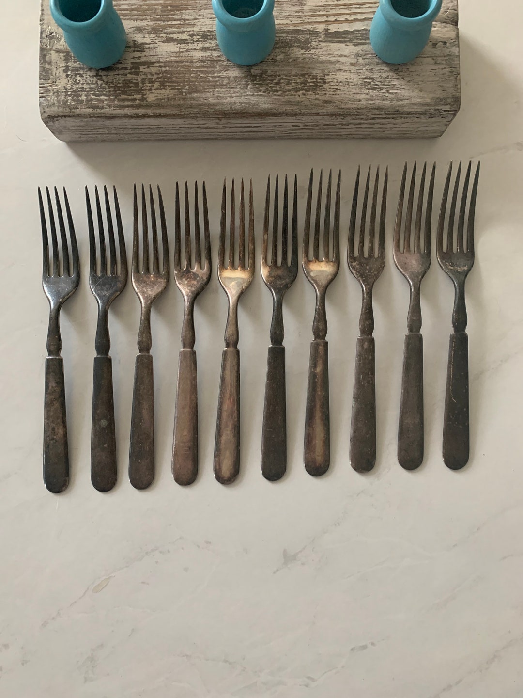 Set 10 _ R.C. RC Co Vintage Antique Dinner Fork Unpolished - Etsy