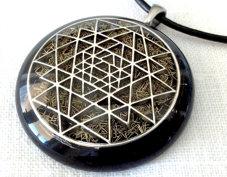 Orgone Energy Pendant Necklace Silver Sacred Geometry Sri - Etsy