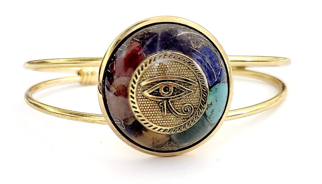 Orgone Energy Bracelet With Golden Eye of Horus & Chakra Stones - Etsy
