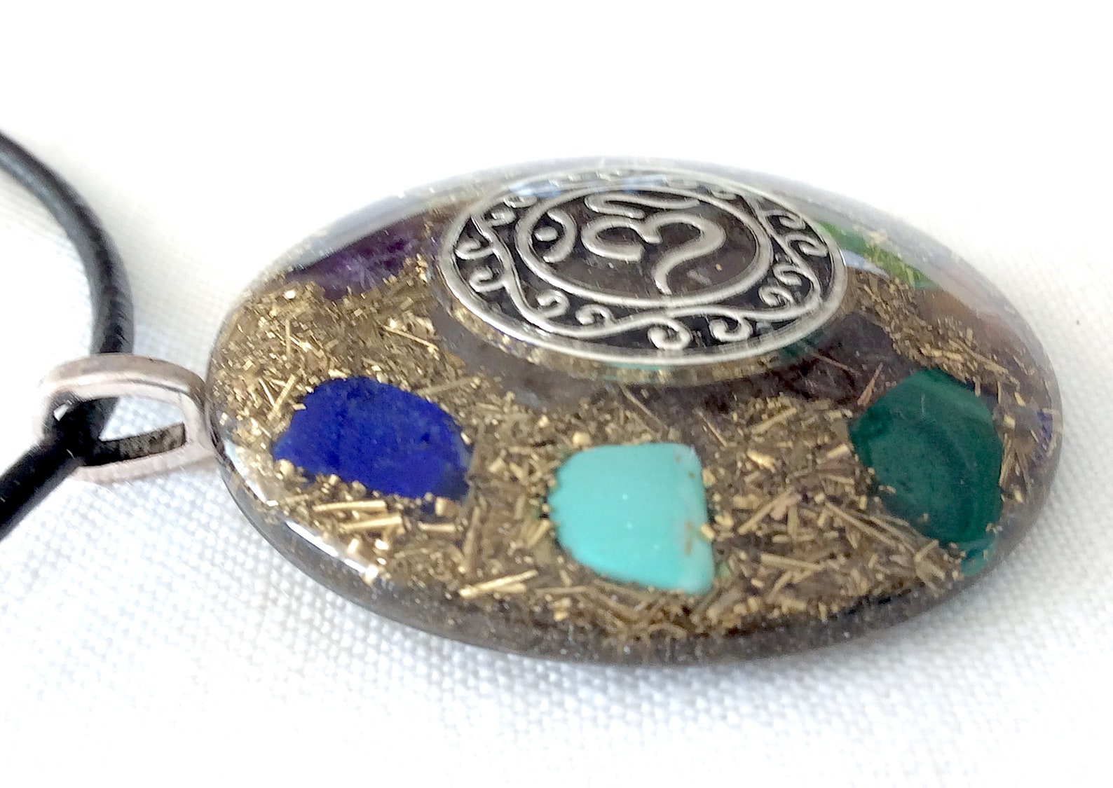 Orgone Pendant Necklace With Silver Yoga Aum Om Symbol & Seven - Etsy