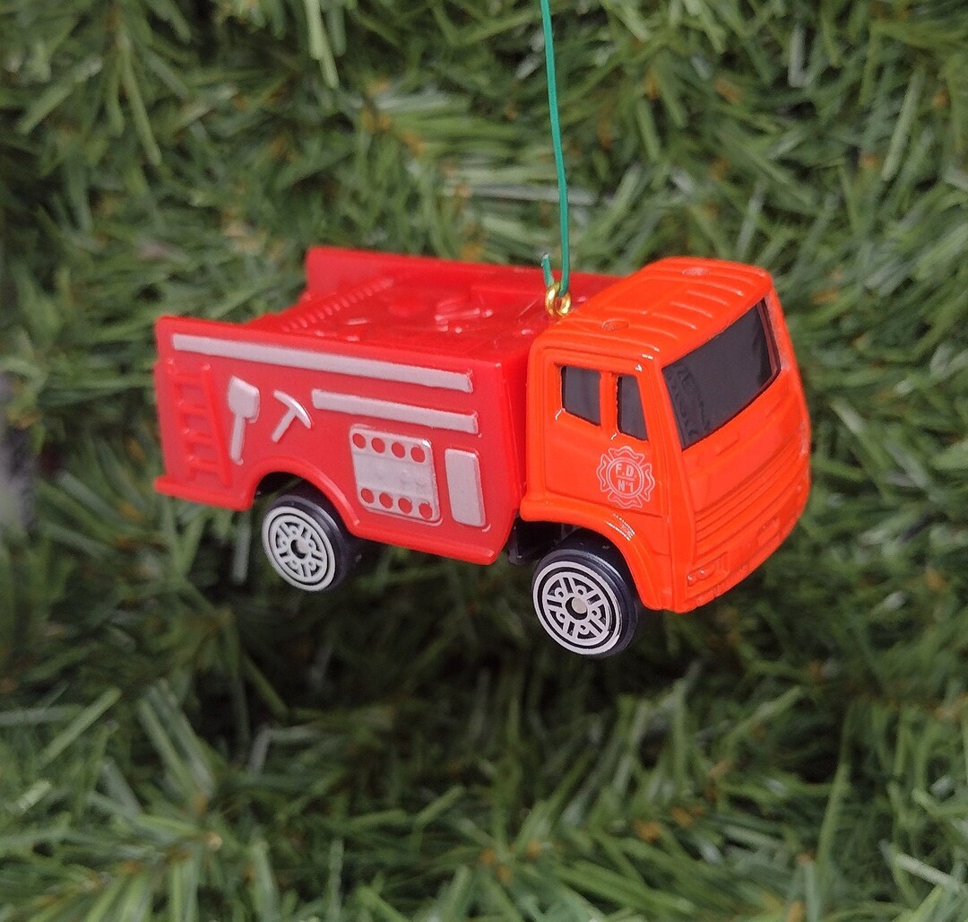 Fire-rescue Truck Ornament Christmas Tree Decoration Fun Automotive ...