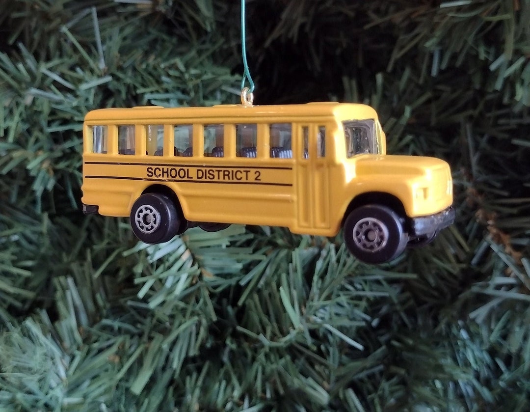 School Bus Christmas Ornament Fun Automotive Gift Unique Xmas Tree ...