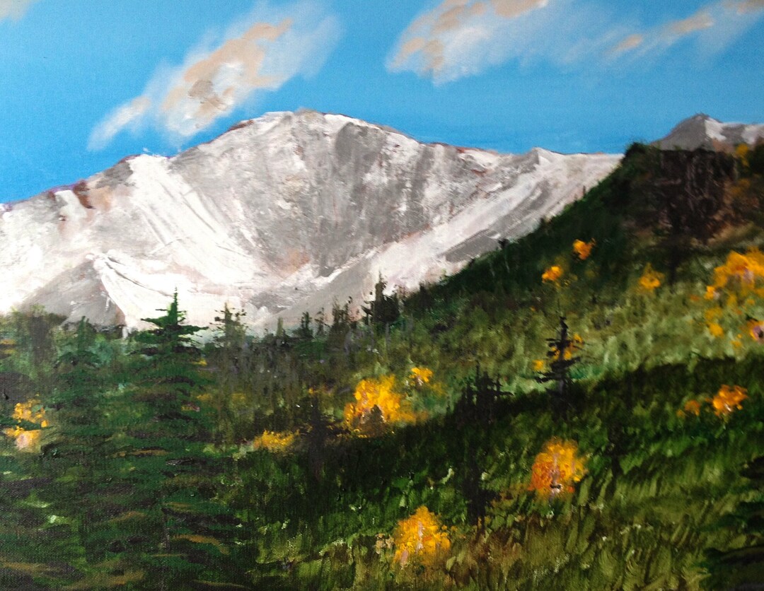 PIKES PEAK Original Acrylic Painting - Etsy
