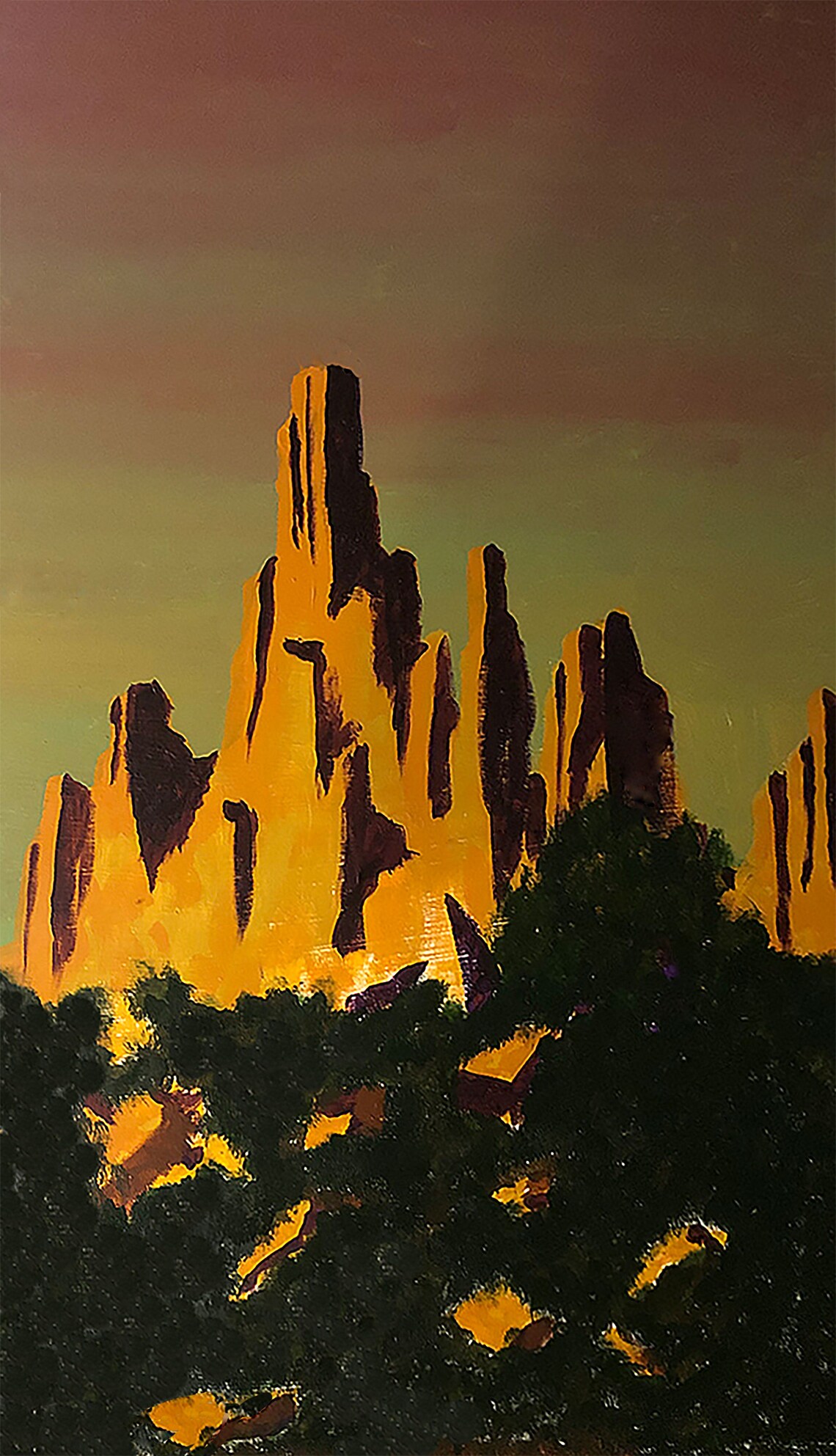 Original Acrylic Painting of Rock Formations - Etsy