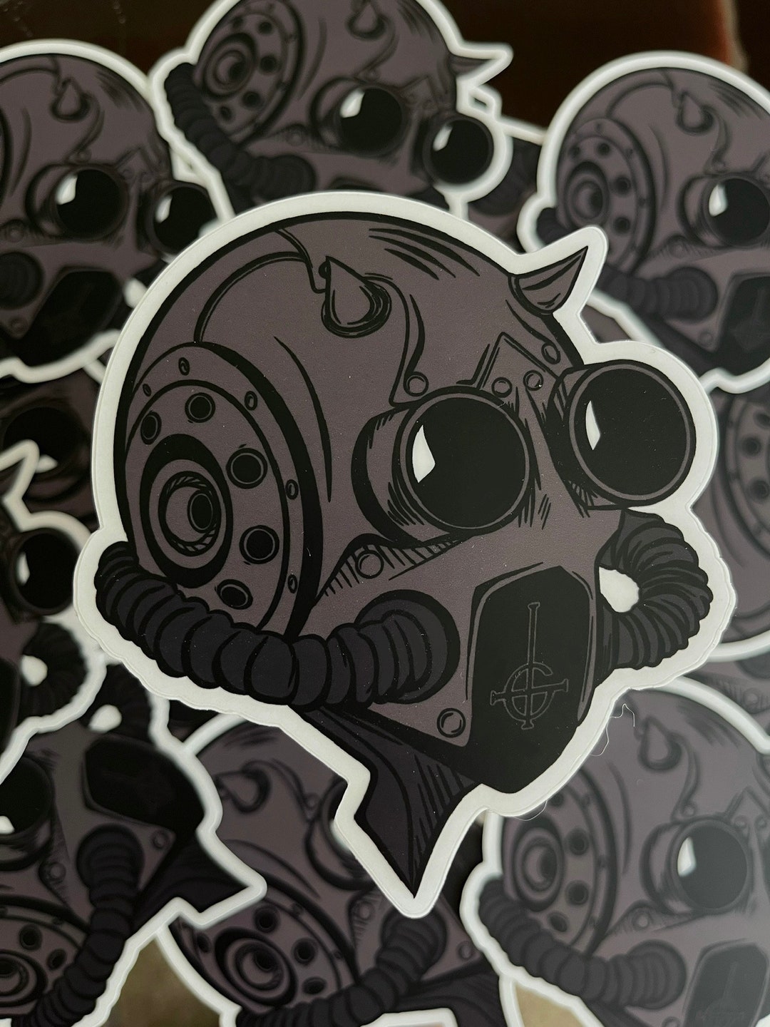 Holographic Ghoul Mask Sticker - Nameless Ghoul - Ghost Band Mask - Etsy