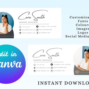 Email Signature Template Canva, Gmail Outlook Mail, Customizable Email ...