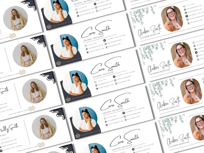 Email Signature Template Bundle Canva, Gmail, Outlook, Customizable ...