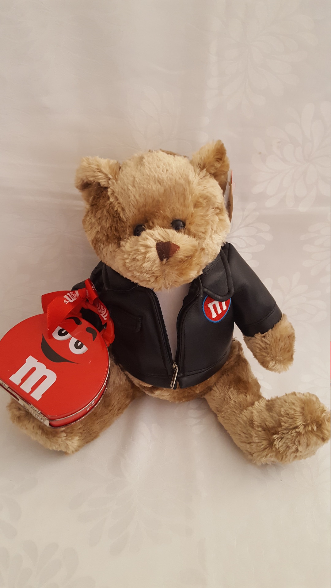 Rare M&M Teddy With Black Leather Jacket - Etsy