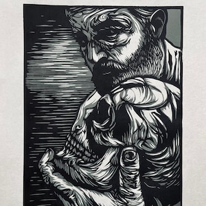 Man Contemplating A Skull - Etsy