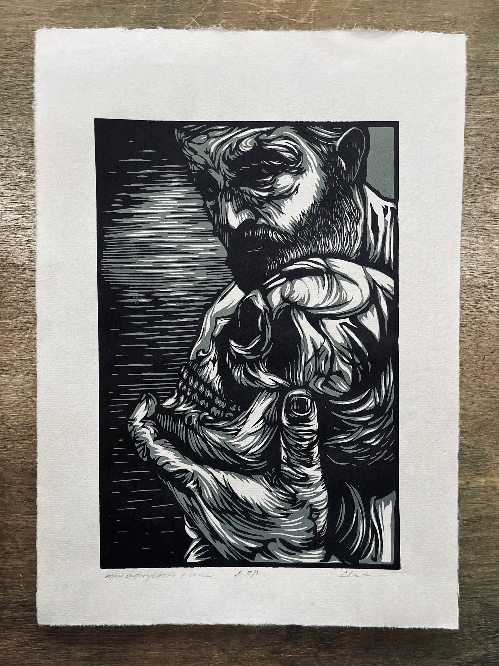 Man Contemplating A Skull - Etsy