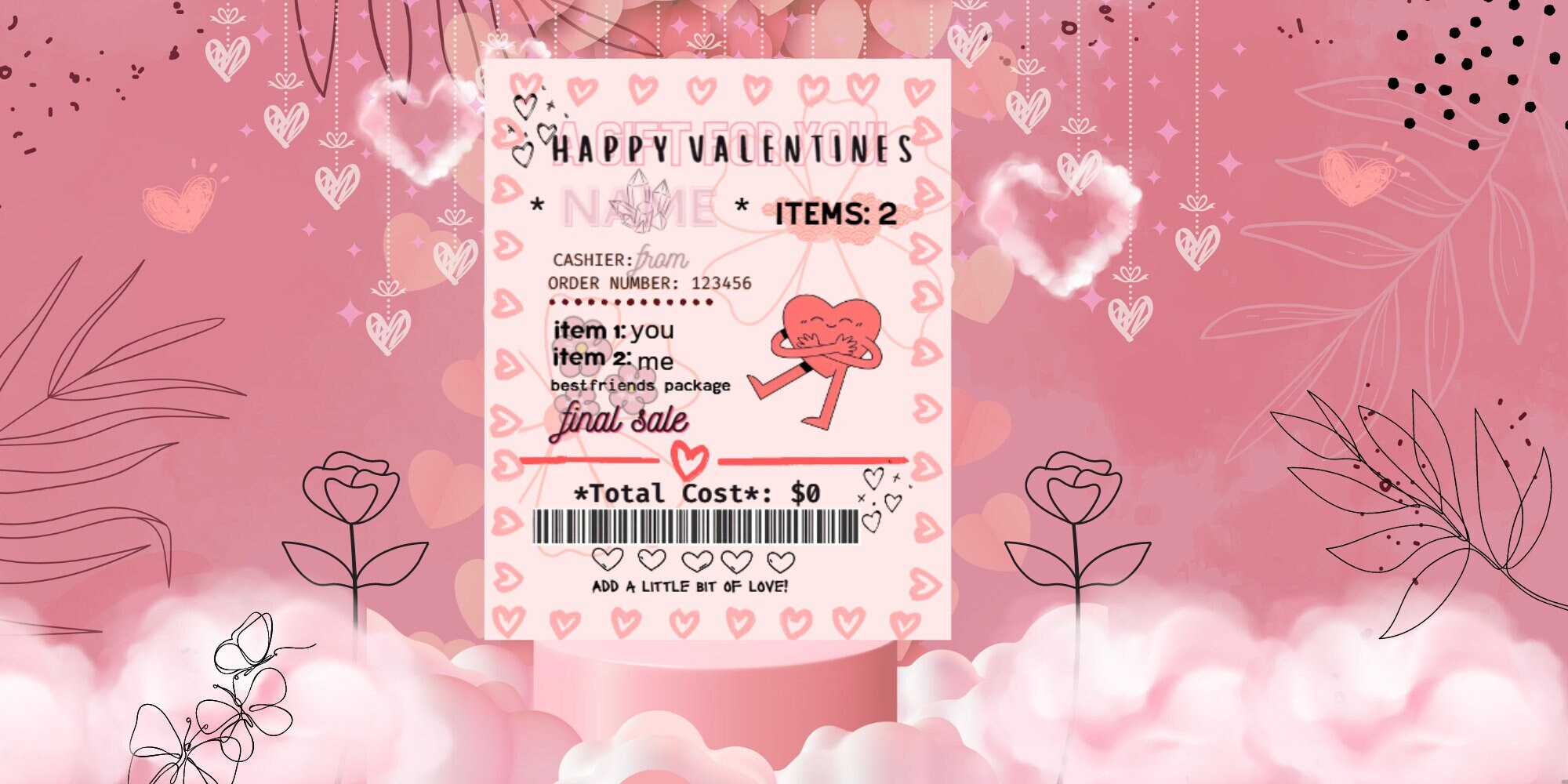 Printable Cute RECEIPT Design Gift Tags, Greeting Cards, Classroom ...