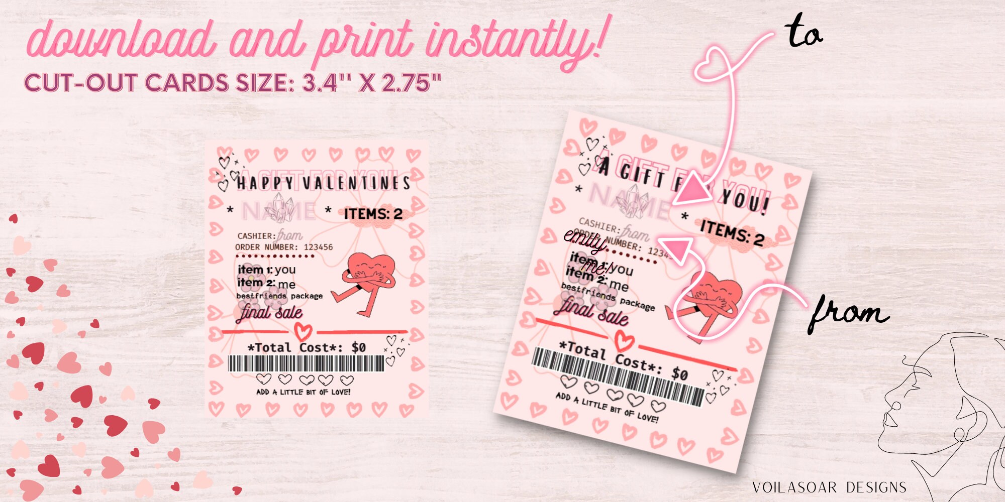 Printable Cute RECEIPT Design Gift Tags, Greeting Cards, Classroom ...