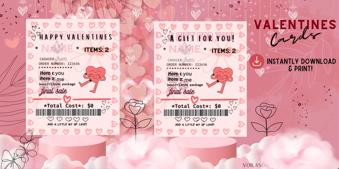 Printable Cute RECEIPT Design Gift Tags, Greeting Cards, Classroom ...