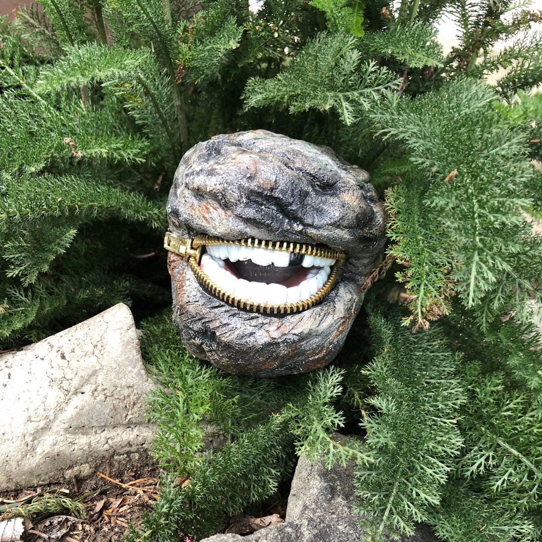 Smiley Rock, Handmade in Alberta, Canada. Toothy Smile, Unique Outdoor ...
