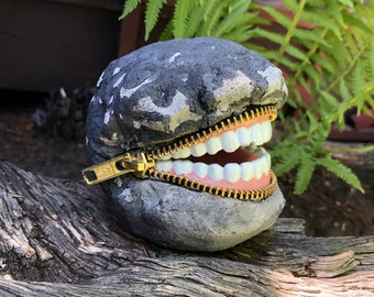 Smiling Zipper Teeth Rocks - Etsy