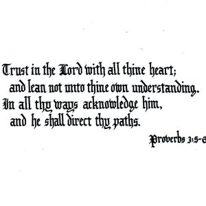 Proverbs 3:5-6 of the Holy Bible (king James Version/kjv), Art Print of ...